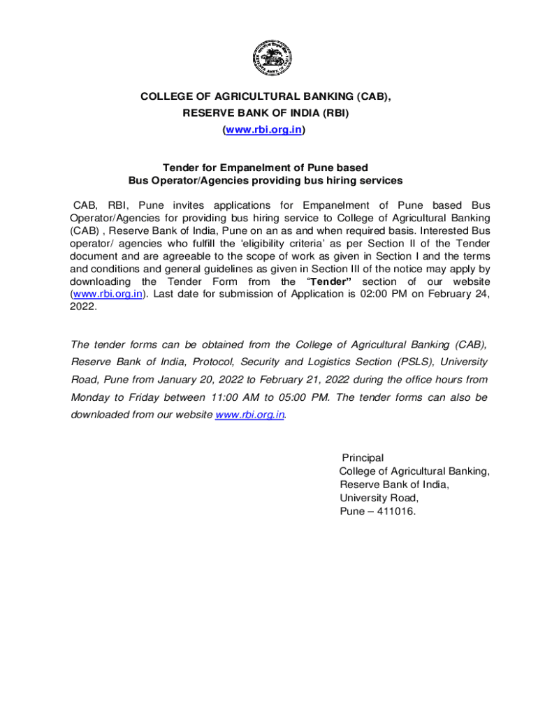 Fillable Online cab.rbi.org.inCollege of Agriculture Banking - Reserve ...