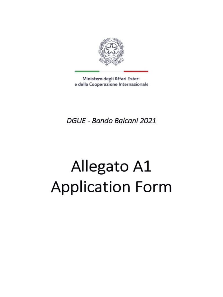 Fillable Online DGUE Allegato A1 - Application Form.doc Fax Email Print ...