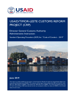 Fillable Online pdf usaid USAID/TIMOR-LESTE CUSTOMS REFORM PROJECT (CRP) Director General ...