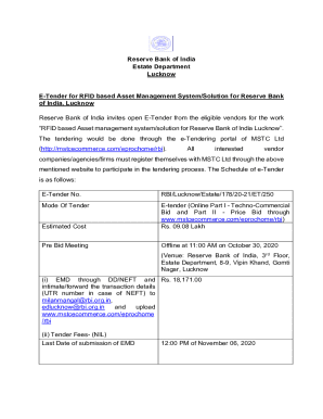 Fillable Online Reserve Bank of India Estate Department Lucknow E ...