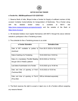 Fillable Online e-Tender No.: RBI/Bhopal/Issue/11/21-22/ET/423 1 ...