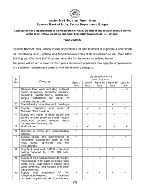 Fillable Online RESERVE BANK OF INDIA ESTATE DEPARTMENT BHOPAL ...