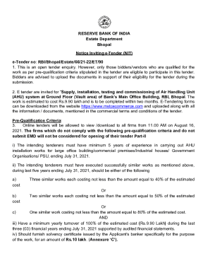 Fillable Online RBI/Bhopal/Estate/66/21-22/ET/90 1. T Fax Email Print ...