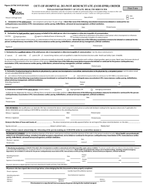 Fillable Online OUT-OF-HOSPITAL DO-NOT-RESUSCITATE (OOH-DNR) ORDER Fax ...