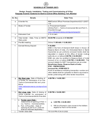 Fillable Online TENDER FOR DESIGN, SUPPLY, INSTALLATION, TESTING AND ...