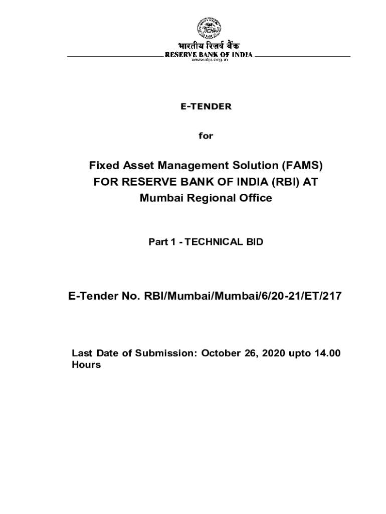 Fillable Online Fixed Asset Management Solution (FAMS) for Reserve Bank of India at ... Fax ...