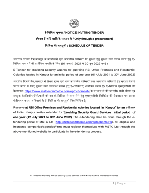 Fillable Online - / NOTICE INVITING TENDER Fax Email Print - pdfFiller