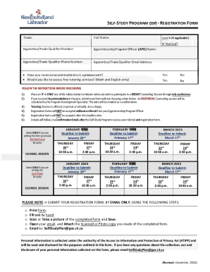 Fillable Online Fillable Online Self Study Plan Program (SSPP ...