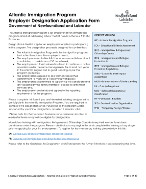 Fillable Online Atlantic Immigration Program Employer Designation ...