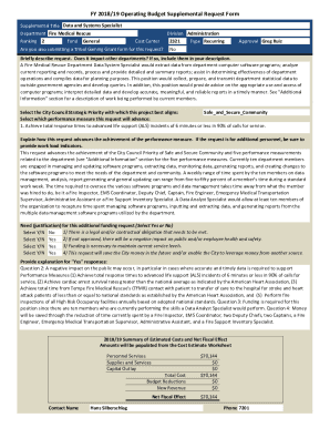 Fillable Online FY 2018/19 Operating Budget Supplemental Request Form - Tempe, Arizona Fax Email ...
