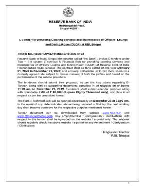 Fillable Online RESERVE BANK OF INDIA HOSHANGABAD ROAD, BHOPAL - 462011 ...