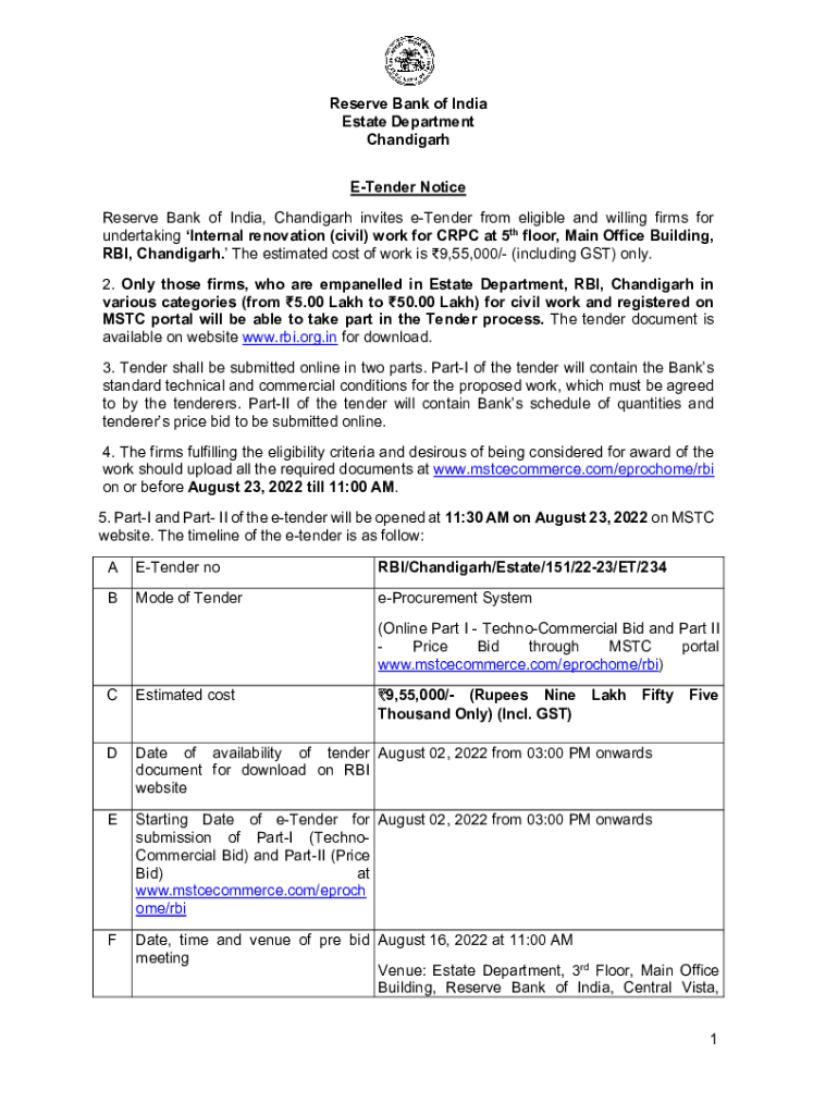 Fillable Online undertaking Internal renovation (civil) work for CRPC ...