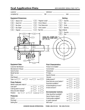 Fillable Online Seal Application Data Sheet. Form to be filled out when ...
