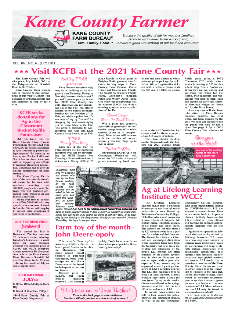 Fillable Online Kane County Farm Bureau - Home - Facebook Fax Email ...
