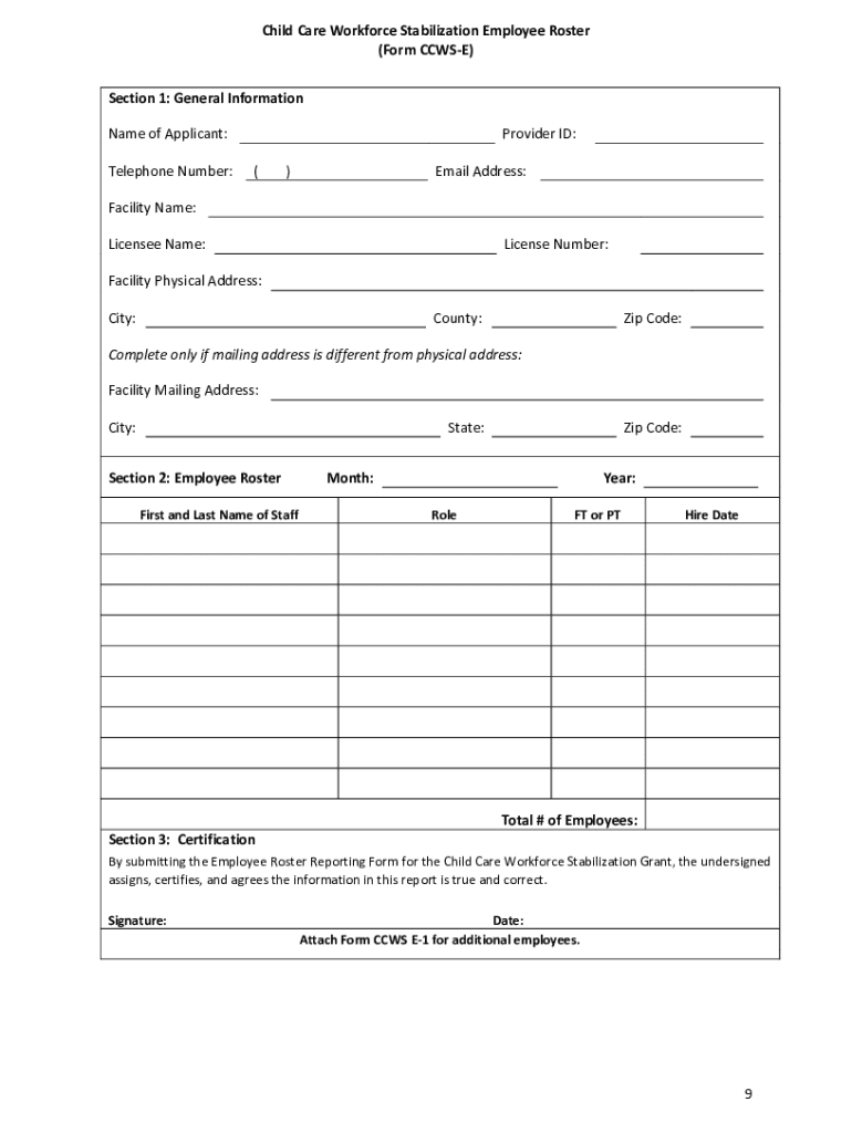 Fillable Online Child Care Workforce Stabilization Grant Application ...