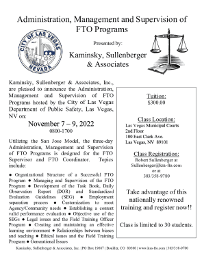 Fillable Online Administration, Management and Supervision of FTO ...