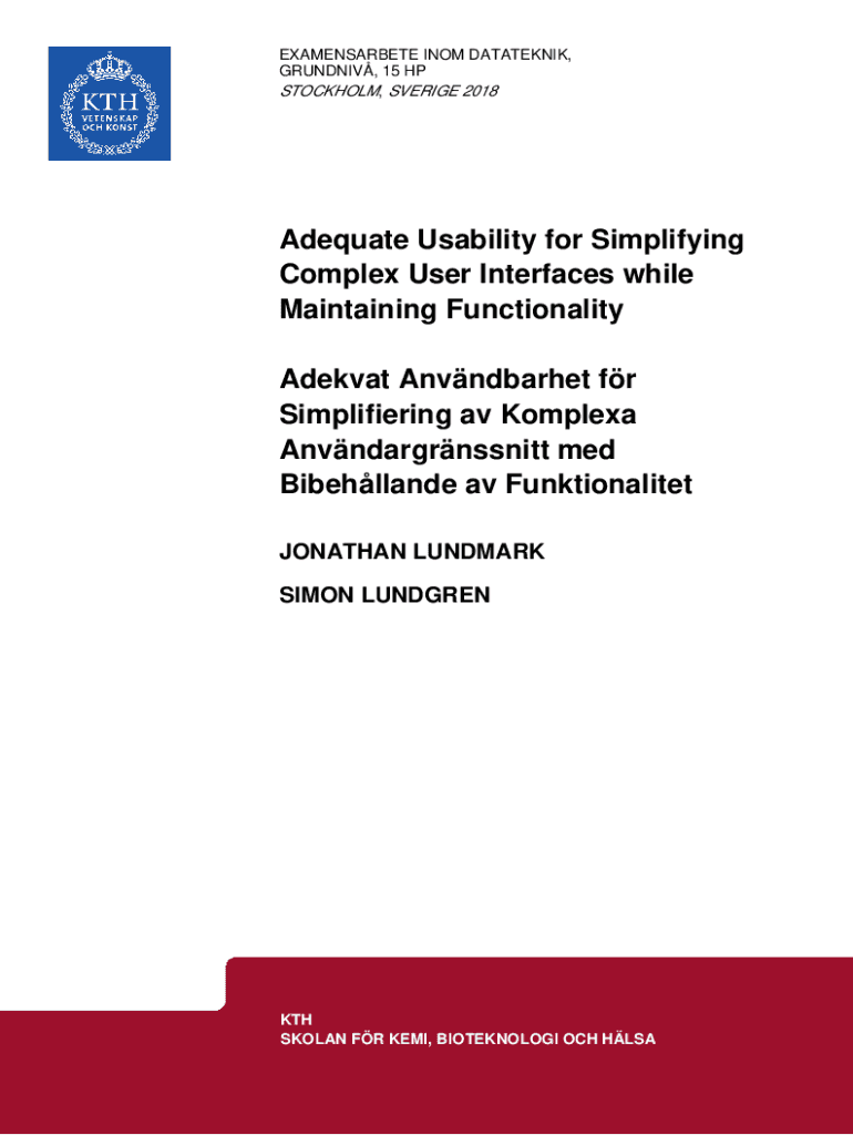 Fillable Online Adequate Usability for Simplifying Complex User ...