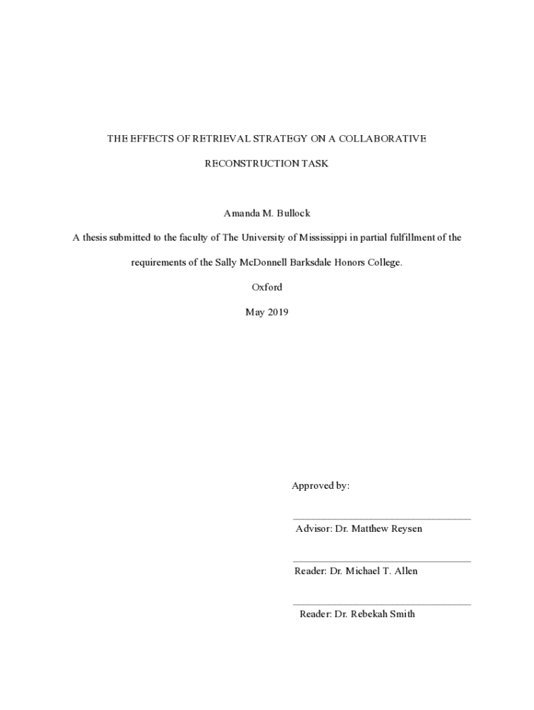 Fillable Online thesis honors olemiss thesis.honors.olemiss.edu1365The Effects of Retrieval ...