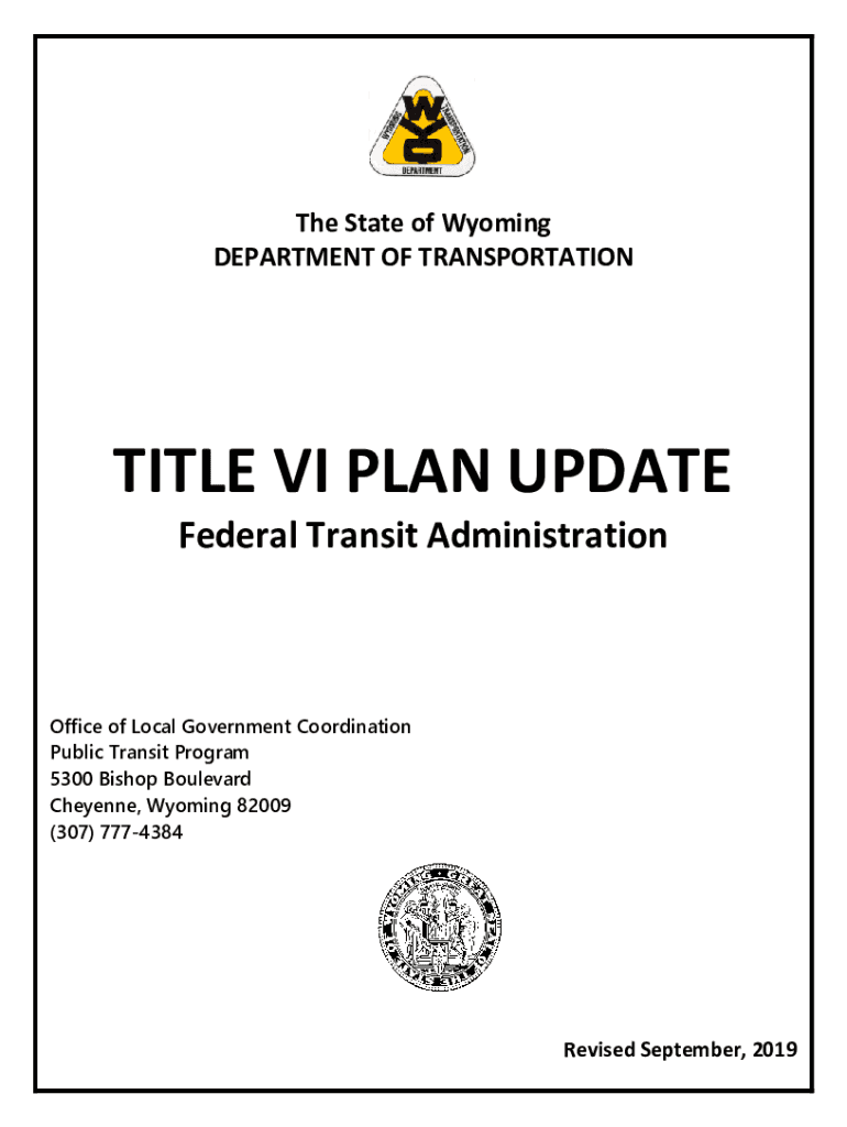 Fillable Online TITLE VI PLAN UPDATE Fax Email Print - pdfFiller