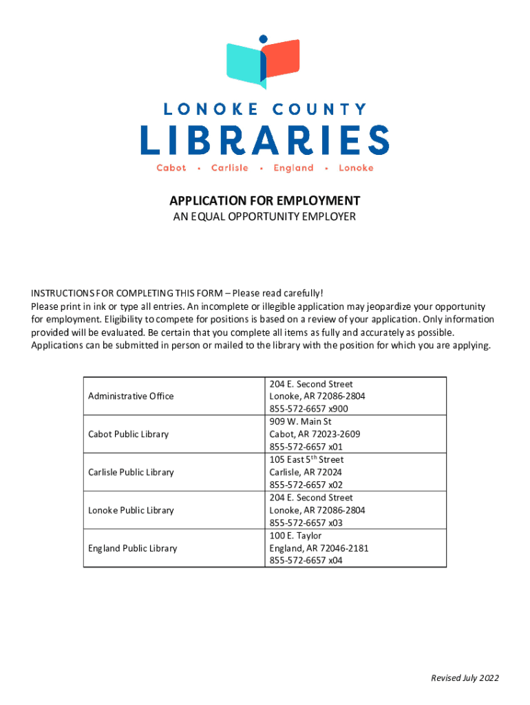 Fillable Online APPLICATION FOR LIBRARY CARD - The Library Corporation ...