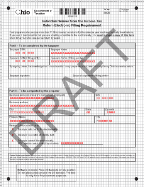 Fillable Online tax ohio Individual Waiver from the Income Tax Return ...