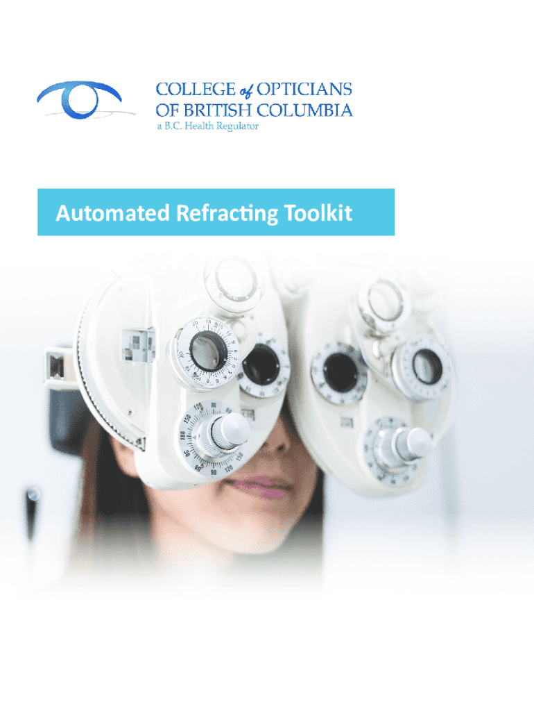 Fillable Online Automated Refraction TechnologyEye-Tech Incorporated ...
