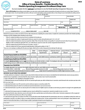Fillable Online ldh.la.gov2023FlexibleSpendingArrangementState of ...