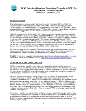 Fillable Online LD1911 PFAS Sampling SOP (includes PFAS project contact ...