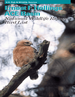 Fillable Online Ernest F. Hollings ACE Basin - National Wildlife Refuge Bird List Fax Email ...