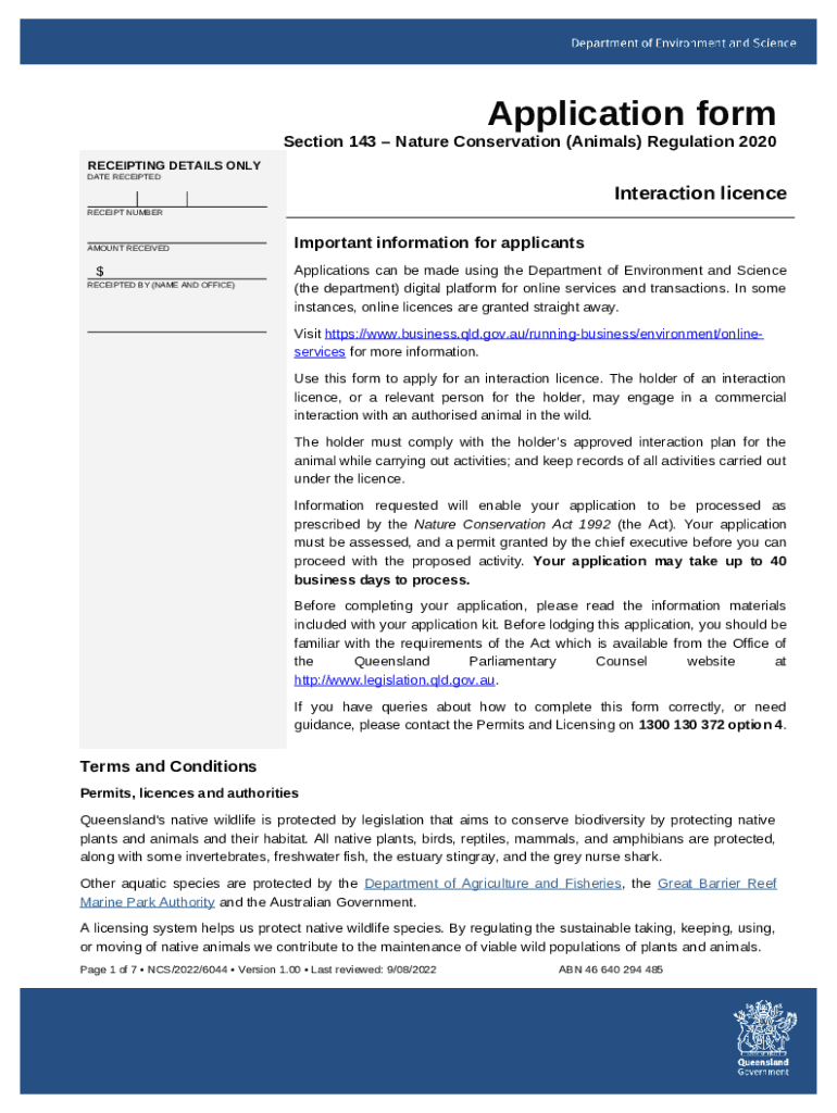 NCS/2022/6044 Application Interaction licence Doc Template | pdfFiller
