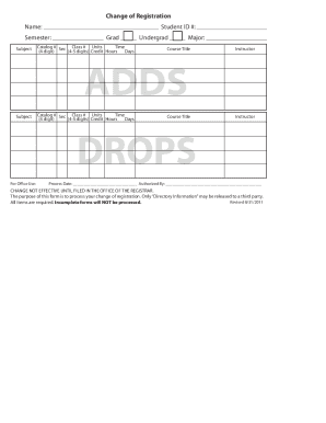 Fillable Online add-drop form Fax Email Print - pdfFiller