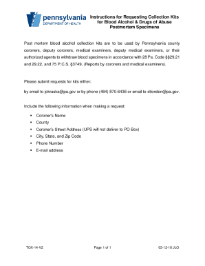 Fillable Online Blood Alcohol and Drugs of Abuse Postmortem Specimen ...