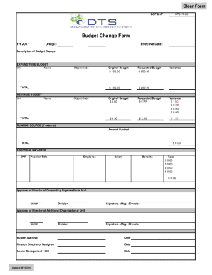 Fillable Online dts utah Budget FormsDepartment of Finance Fax Email ...