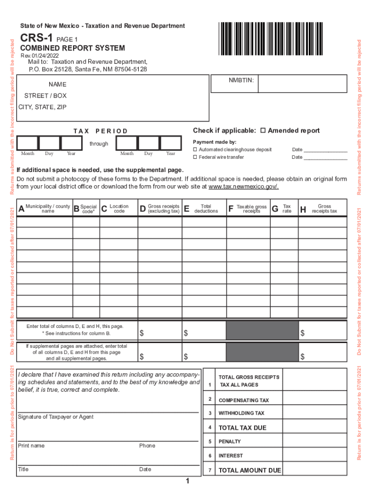 New mexico crs 1 form: Fill out & sign online | DocHub