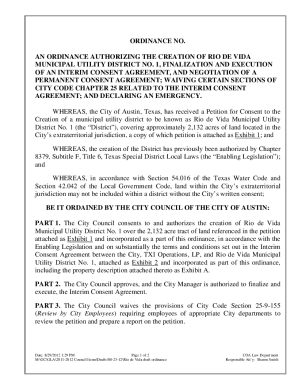 Fillable Online Rio de Vida draft ordinance for interim consent ...