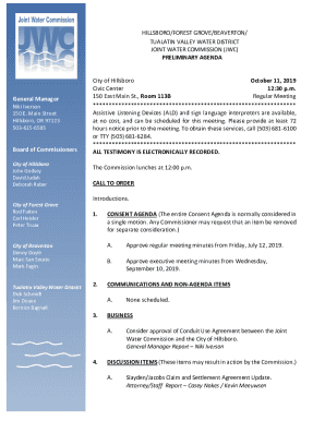 Fillable Online Welcome to the Joint Water Commission - Joint Water ...