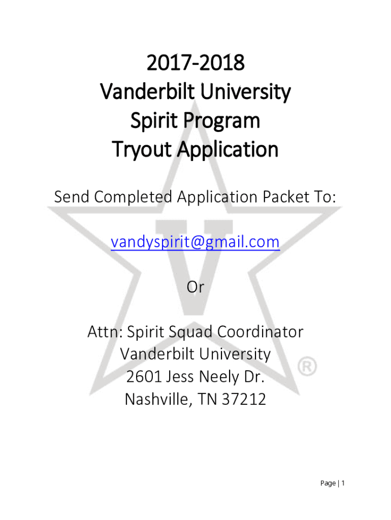 Fillable Online Vandy Spirit Frequently Asked Questions - Vanderbilt ...