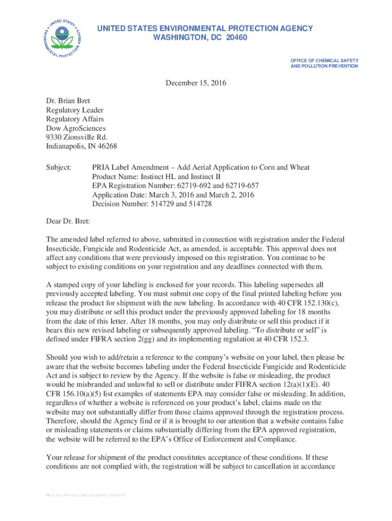 Fillable Online US EPA, Pesticide Product Label, Instinct HL,12/15/2016 ...