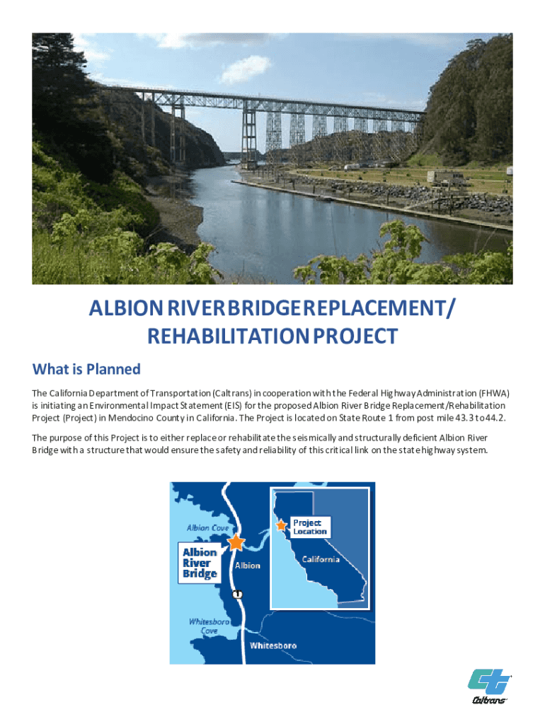 Fillable Online dot ca Albion River Bridge Replacement/Rehabilitation ...