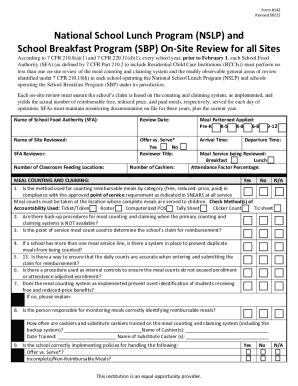 Fillable Online National School Lunch Program (NSLP) and School ...