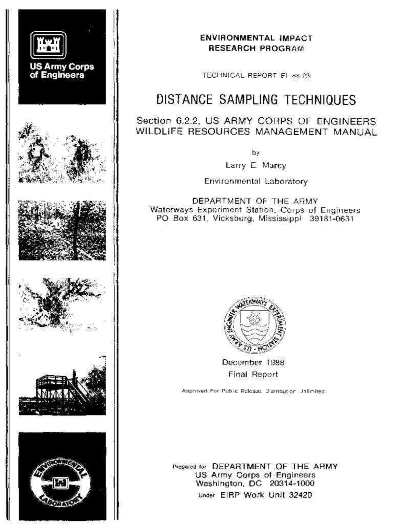Fillable Online DISTANCE SAMPLING TECHNIQUES tic environmental impact ...