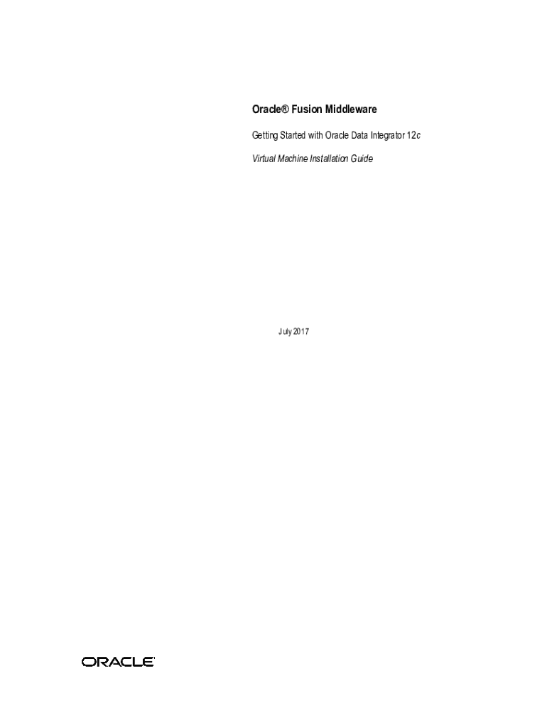 Fillable Online Getting Started With Oracle Data Integrator Getting Started 12c 12 2 Fax