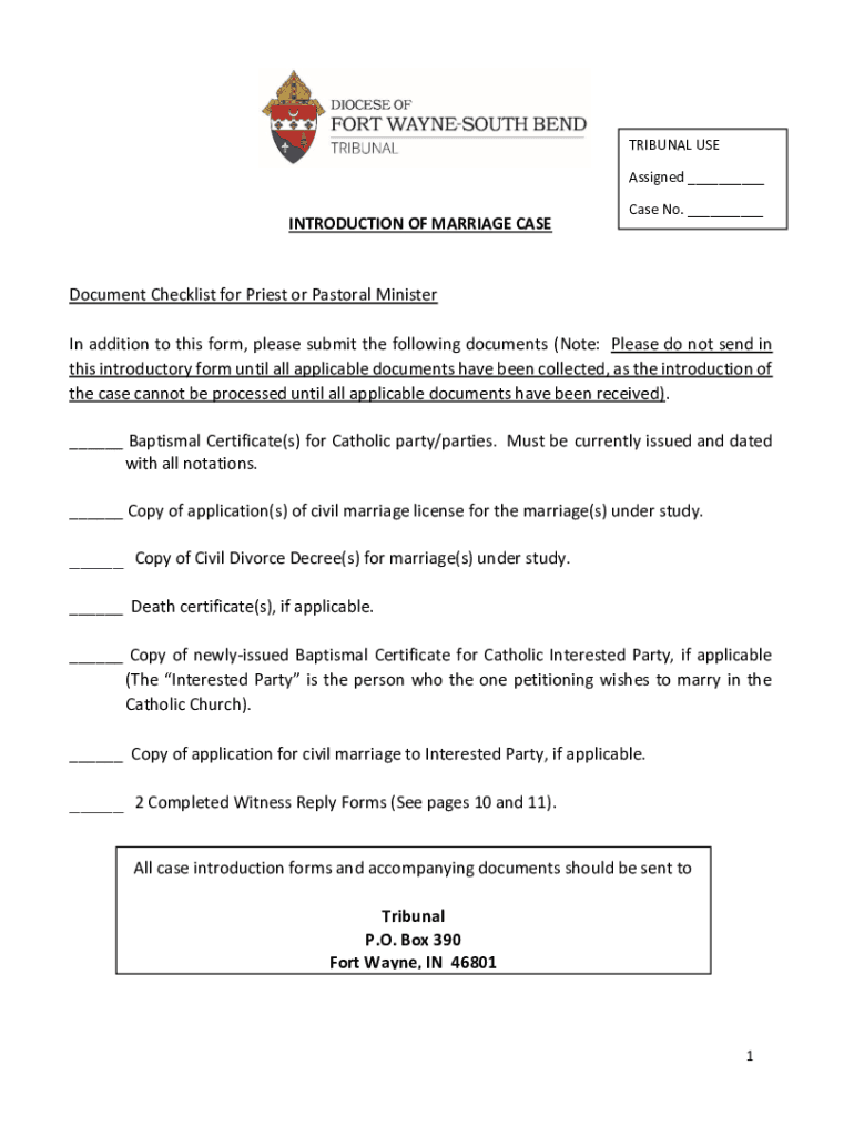Fillable Online All case introduction forms and accompanying documents ...