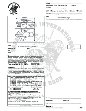 Fillable Online Fillable Online Method 15 entry ForM - Safari Club International Fax ... Fax ...