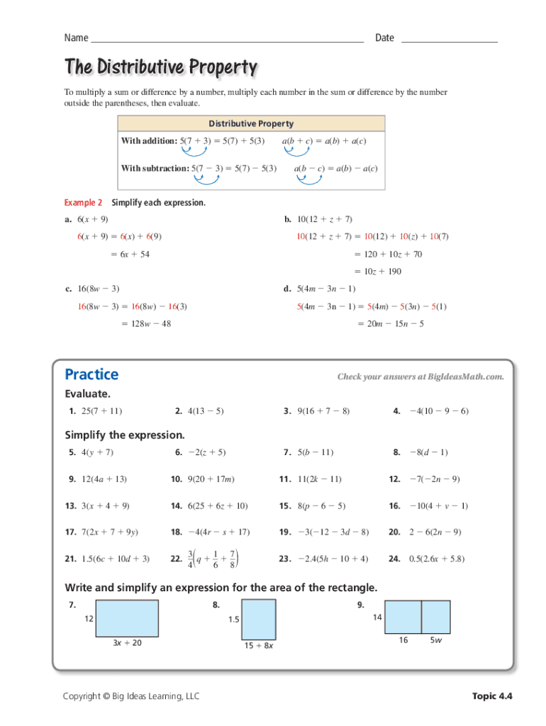 Fillable Online What Is Distributive Property: 5 Effective Examples to ...