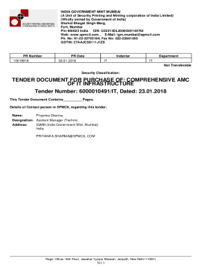 Fillable Online Tender Document for purchase of: COMPREHENSIVE AMC ...