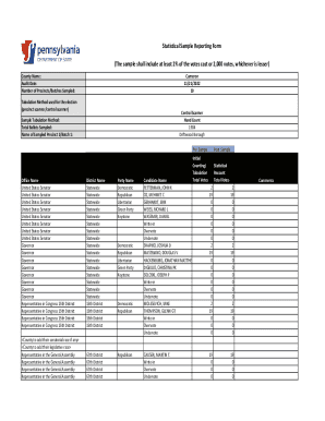 Fillable Online Statistical Sample Reporting Form (The sample shall ...