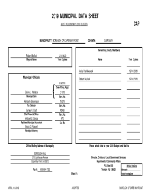 Fillable Online wclnj.com201979-2019-municipal-data-sheet2019 MUNICIPAL ...