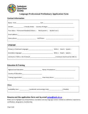 Fillable Online Fill - Free fillable PRELIMINARY APPLICATION PDF form ...