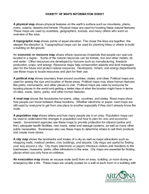 Fillable Online geoalliance asu VARIETY OF MAPS INFORMATION SHEET A ...
